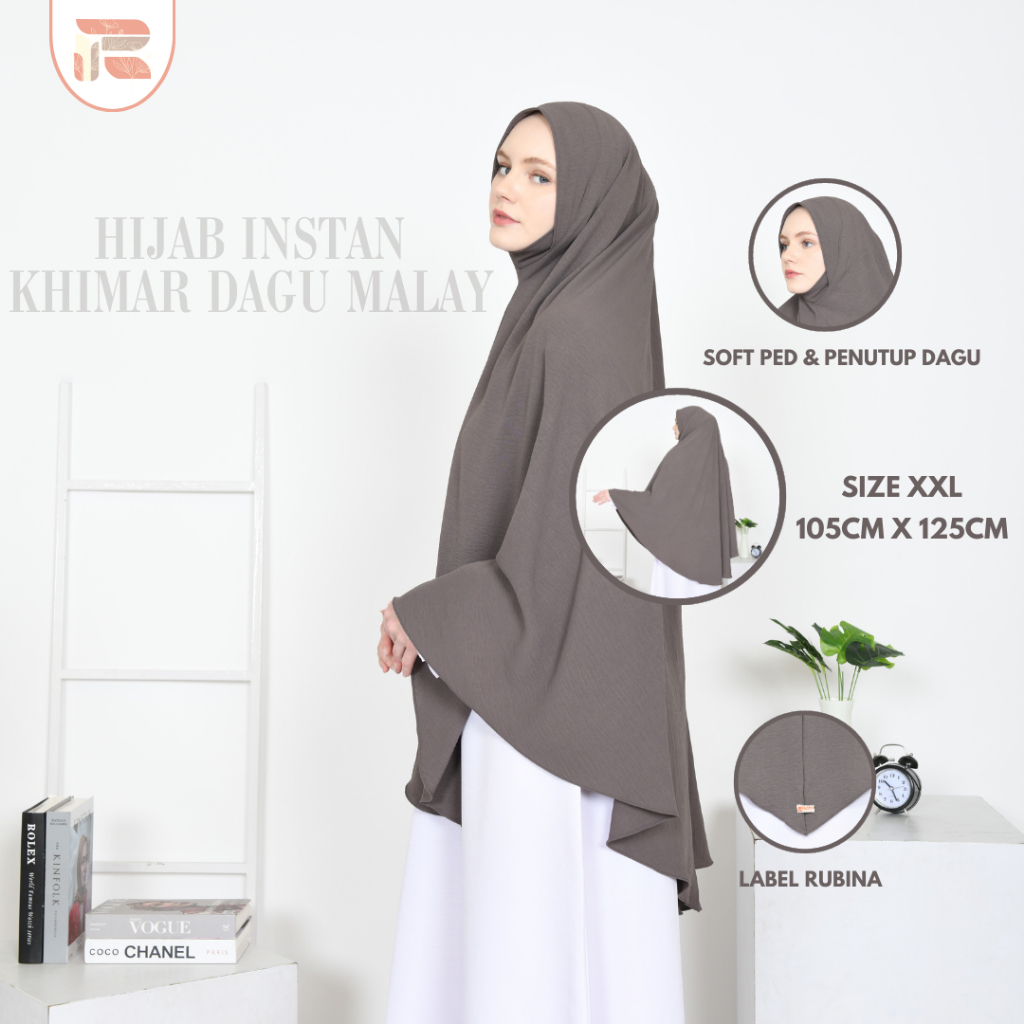 Jual Khimar dagu malay jumbo soft ped crinkle airflow/Bergo Malaysia Jumbo Dagu XXL soft pet ...