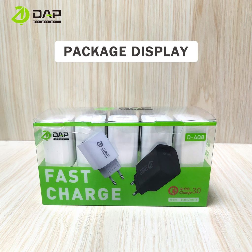 Jual 1 BOX ISI 10 PCS DAP D-AQ8 Charger Power Delivery 3.0A Port Type C ...