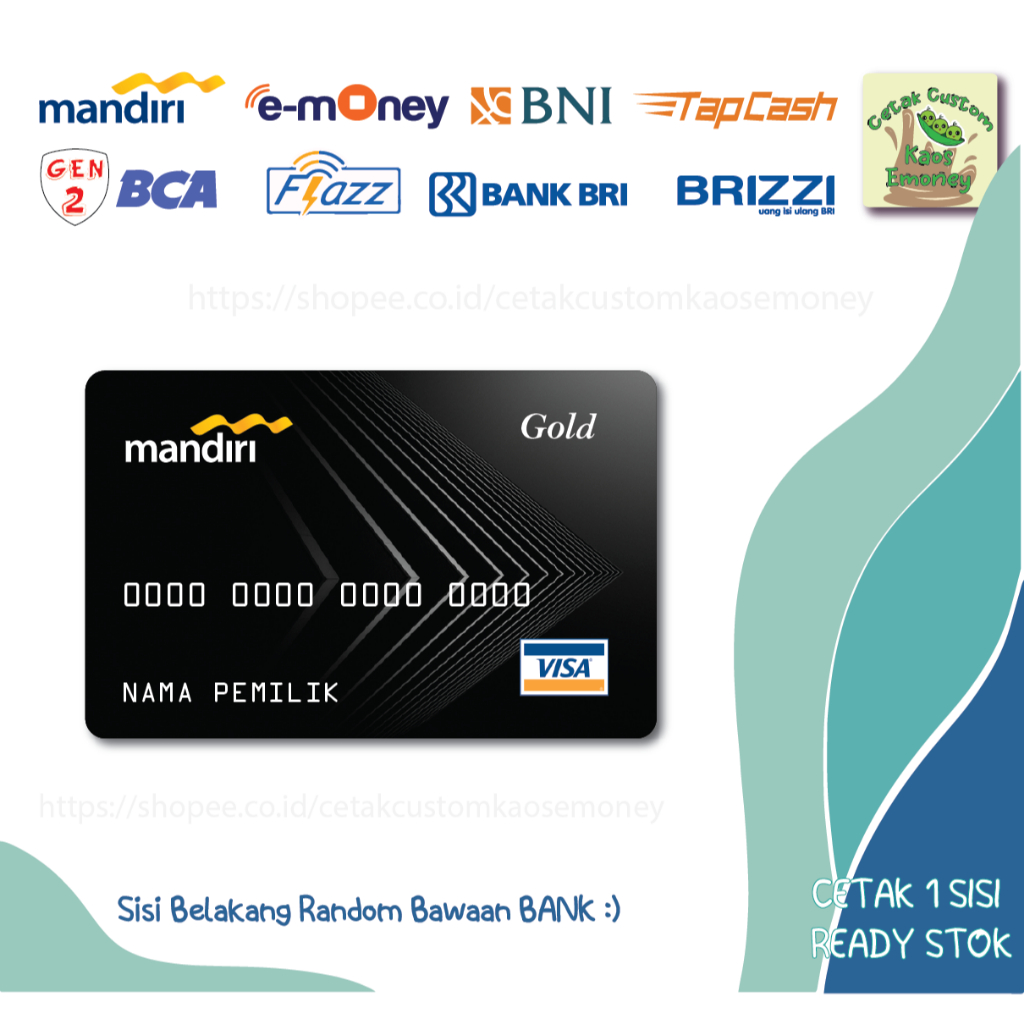 Jual KARTU E MONEY E TOLL KARTU MANDIRI GOLD VISA BLACK CREDIT CARD E ...