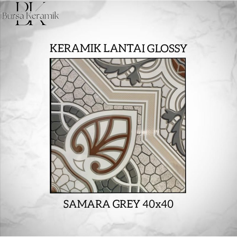 Jual Keramik Lantai Glossy Samara Grey 40x40 | Shopee Indonesia