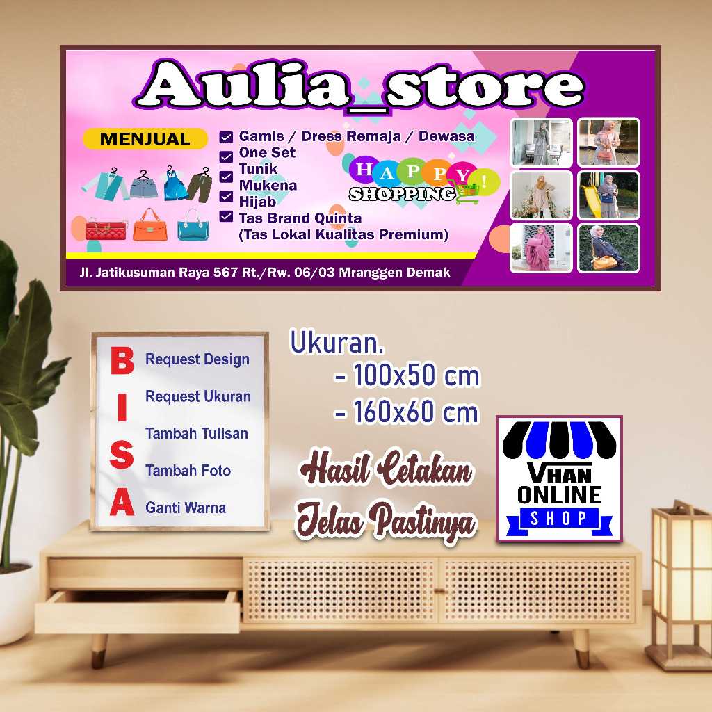 Jual Custom Banner Spanduk MMT Untuk Toko Baju Atau Jualan Baju ...