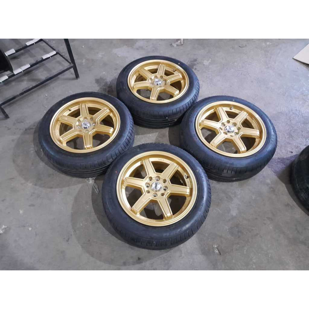 Jual VELG MOBIL SECOND RACING HSR MINAS RING 16 LEBAR 7 ET42 PCD 8X100/114,3 PLUS BAN 195/55 R16 ...