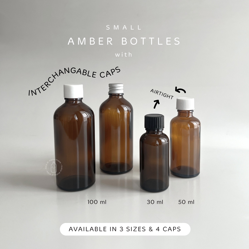 Jual Botol kaca amber berbagai ukuran tutup ulir neck 18mm | Shopee Indonesia