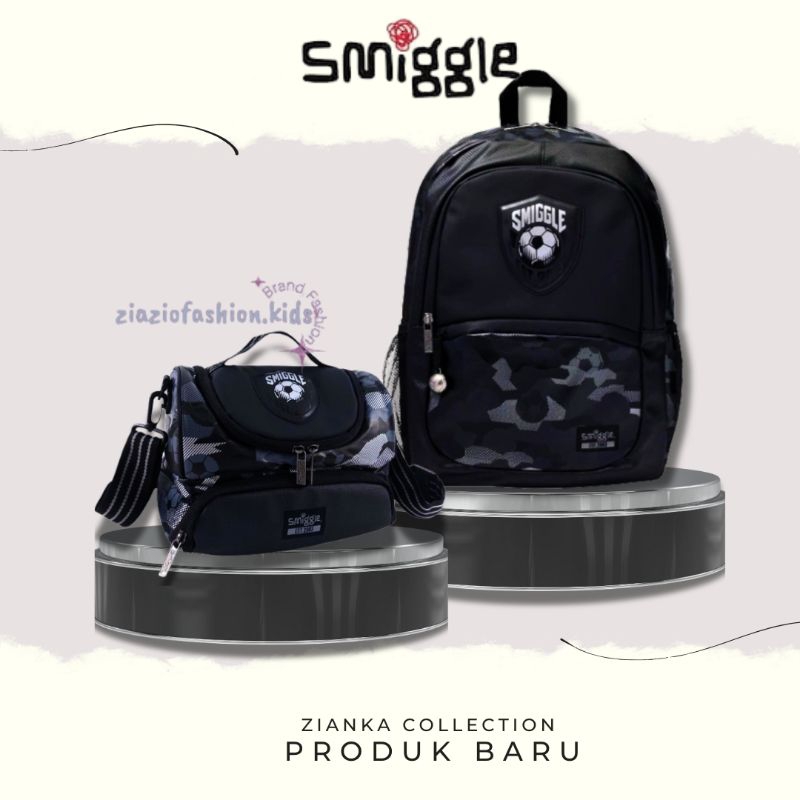 Jual SMIGGLE SET BACKPACK TAS RANSEL SOCCER ARMY BLACK | Shopee Indonesia
