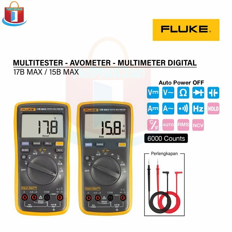 Jual FLUKE 15B MAX/17B MAX Multitester Avometer Multimeter Digital ...
