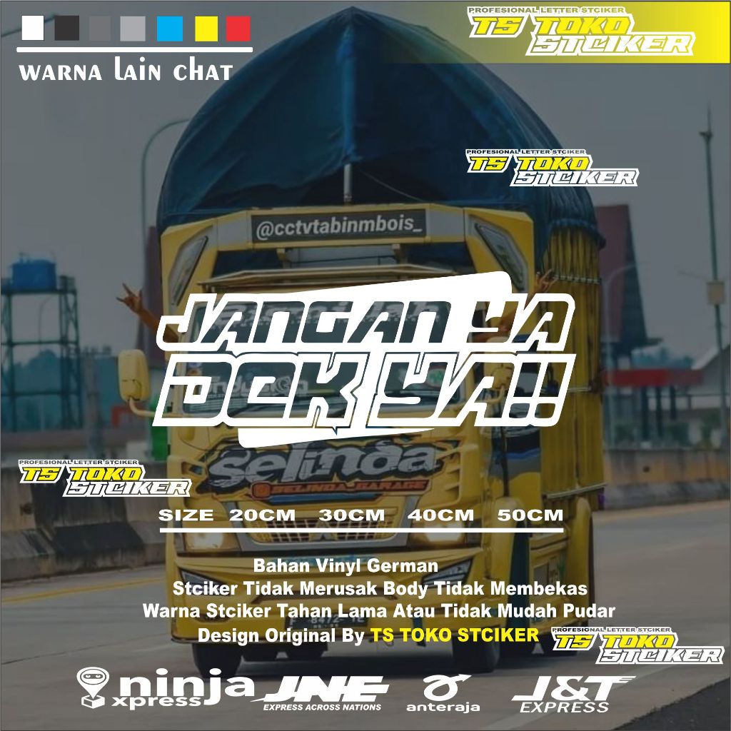 Jual Stiker viral jangan ya dek ya cutting variasi kaca mobil pickup ...