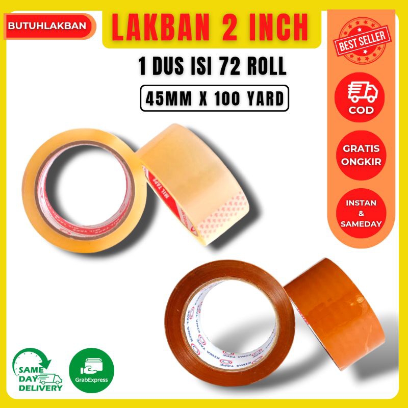 Jual LAKBAN BENING | LAKBAN COKLAT | 45MMX60MX100YARD | SATUAN ROLL ...