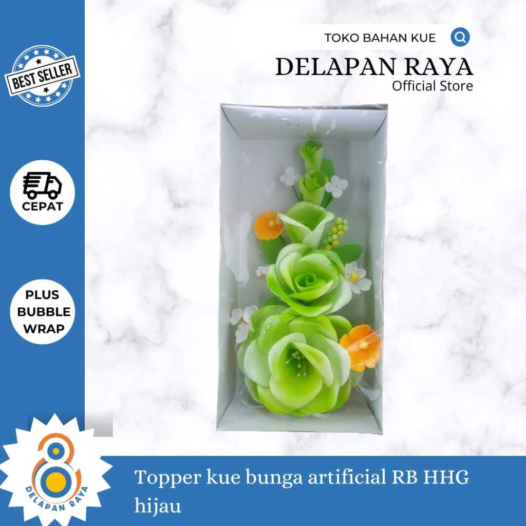 Jual TOPPER KUE BUNGA HIASAN KUE BUNGA ARTIFICIAL FLOWER rb hhg hijau ...