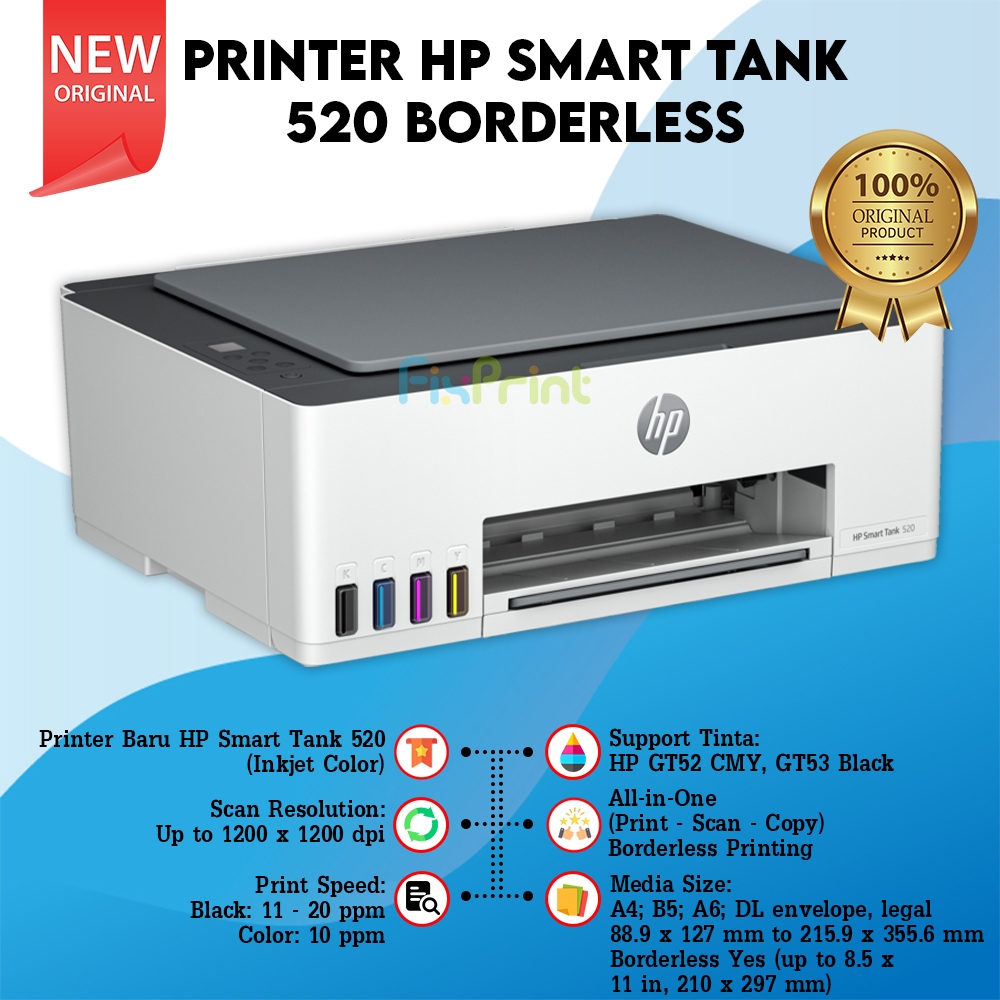 Jual Printer Ink Tank HP 415 315 Print Scan Copy WiFi Smart Tank 520 ...