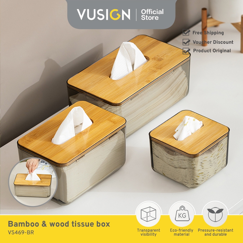 Jual Vusign Tissue Box Nordic Style / Kotak Tisu Bambu Minimalis ...