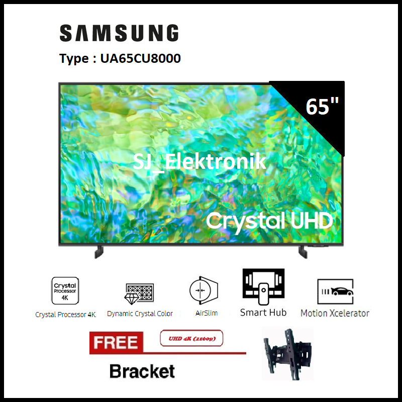 Jual Braket + LED TV Samsung 65CU8000 - 65 Inch CU8000 Smart TV Crystal UHD | Shopee Indonesia