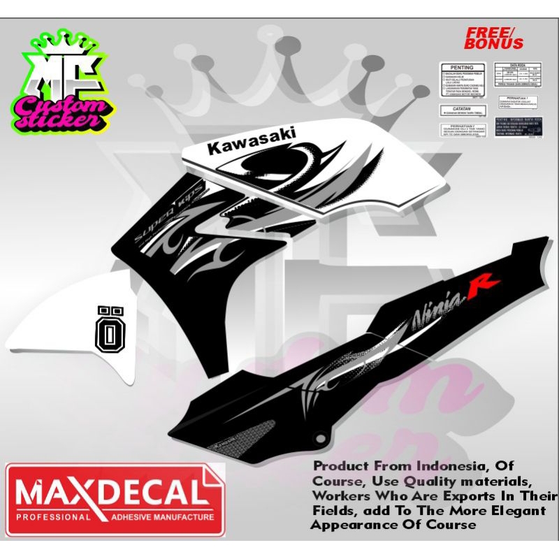 Jual sticker striping ninja R 2012, transparan UV(bisa riquest ...