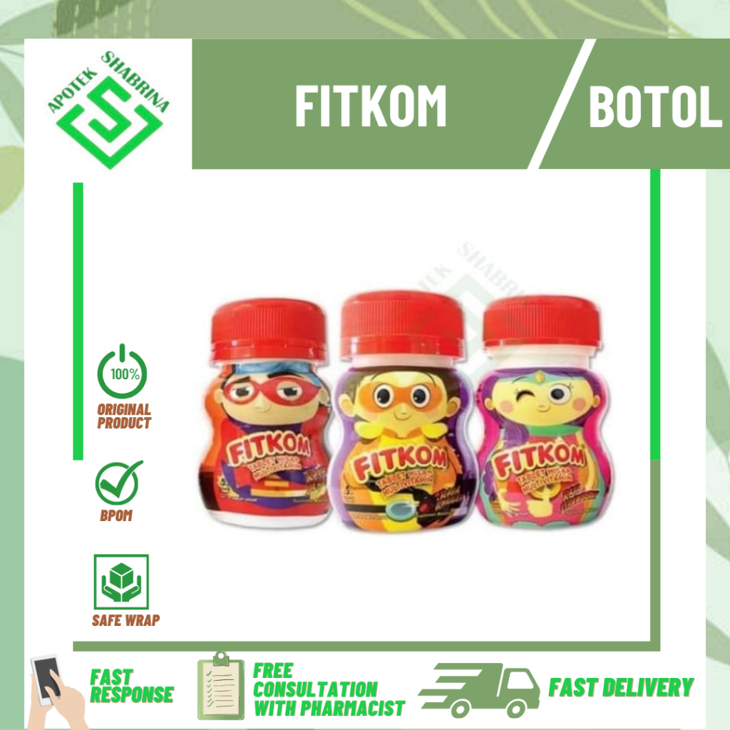 Jual Fitkom 21 Tablet (per botol)/ FITKOM RASA ANGGUR JERUK STRAWBERRY ...