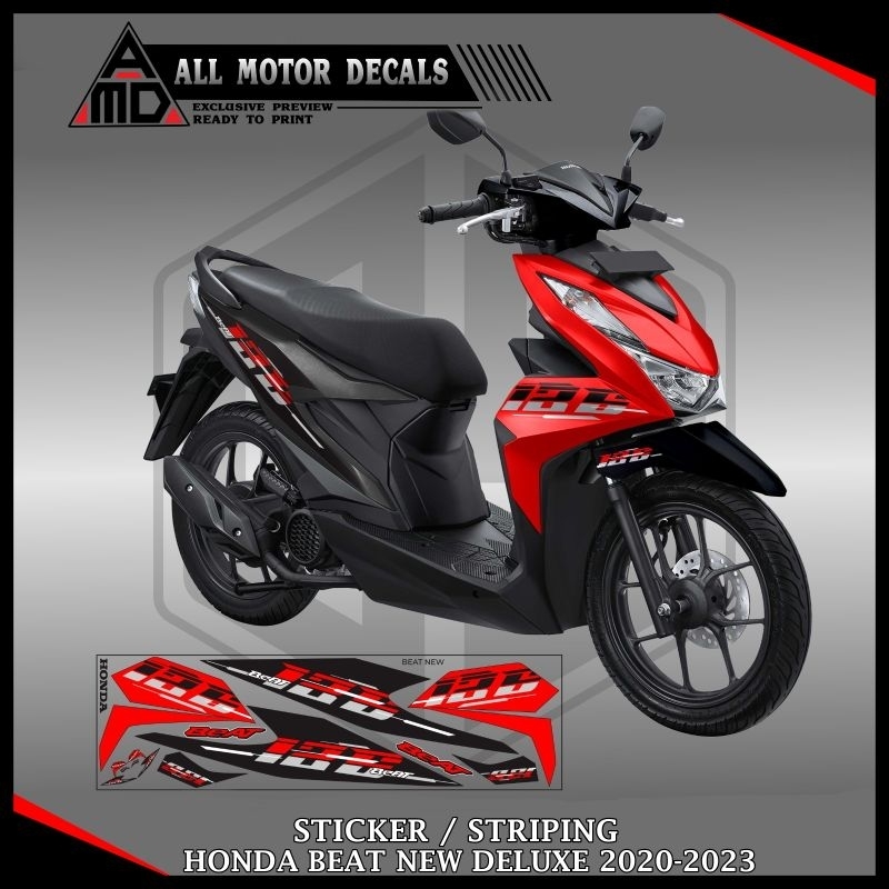 Jual Stiker Striping Honda Beat Deluxe Tahun 2020 Sampai 2023 / Sticker ...