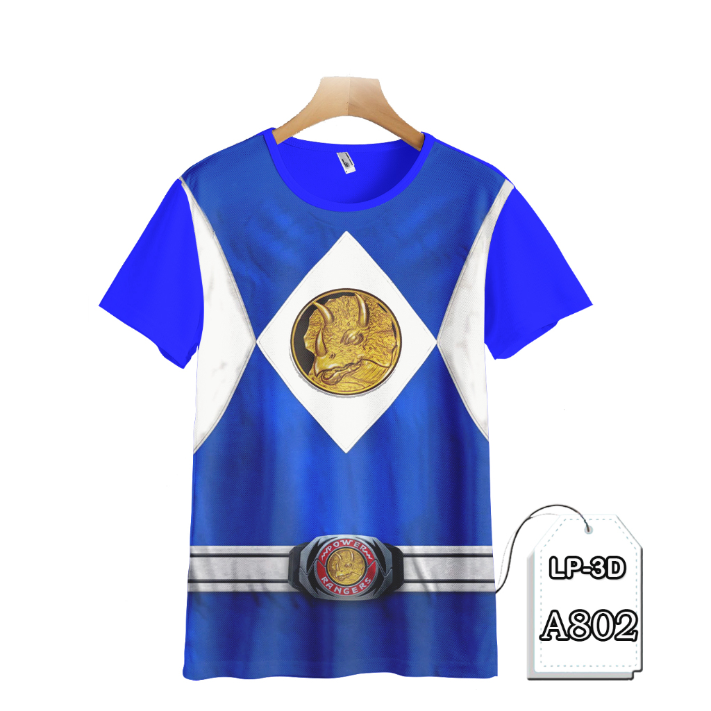 Jual Kaos Power Rangers BLUE Baju Anak Mighty Morphin Power Rangers ...