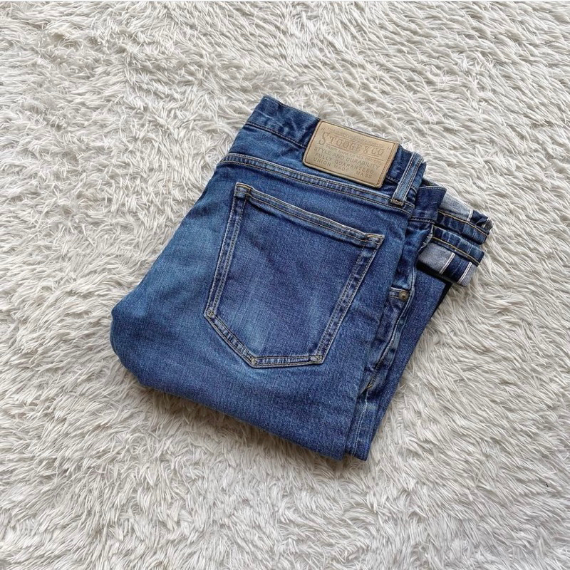 Jual Stooge & Co Selvedge Jeans Slim Fit Medium Rise Denim | Shopee ...