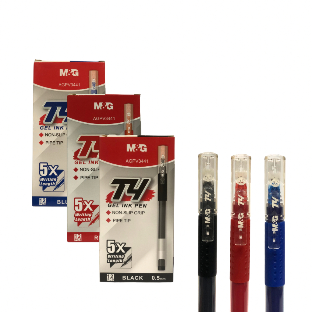 Jual Pulpen Gel T4 M&G Gel Pen #AGPV3441 Tinta Hitam Biru Merah Tip 0.5 ...