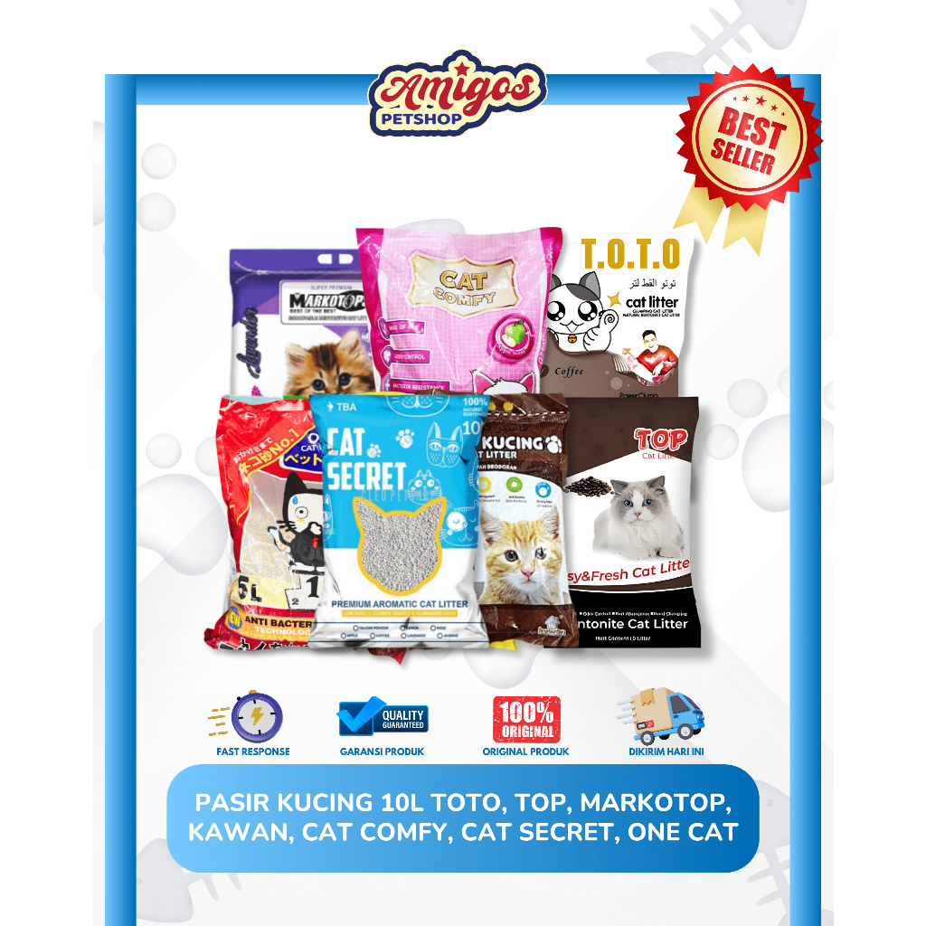 Jual Pasir Kucing 10 L Pasir Toto/Pasir Top/Pasir Markotop/Pasir Kawan ...