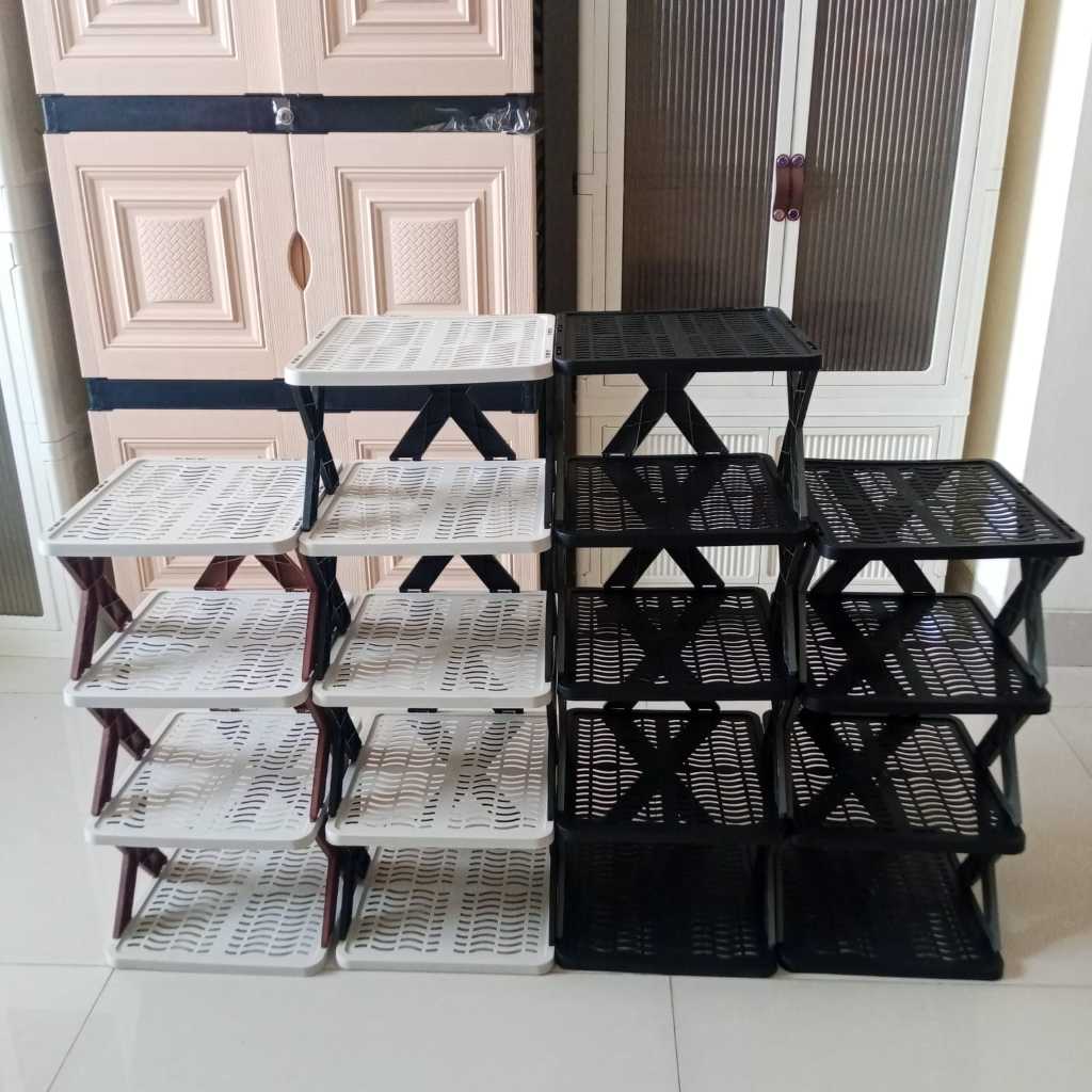 Jual RAK SEPATU SENDAL X 4 SUSUN DAN 5 SUSUN / RAK SEPATU PLASTIK / RAK ...