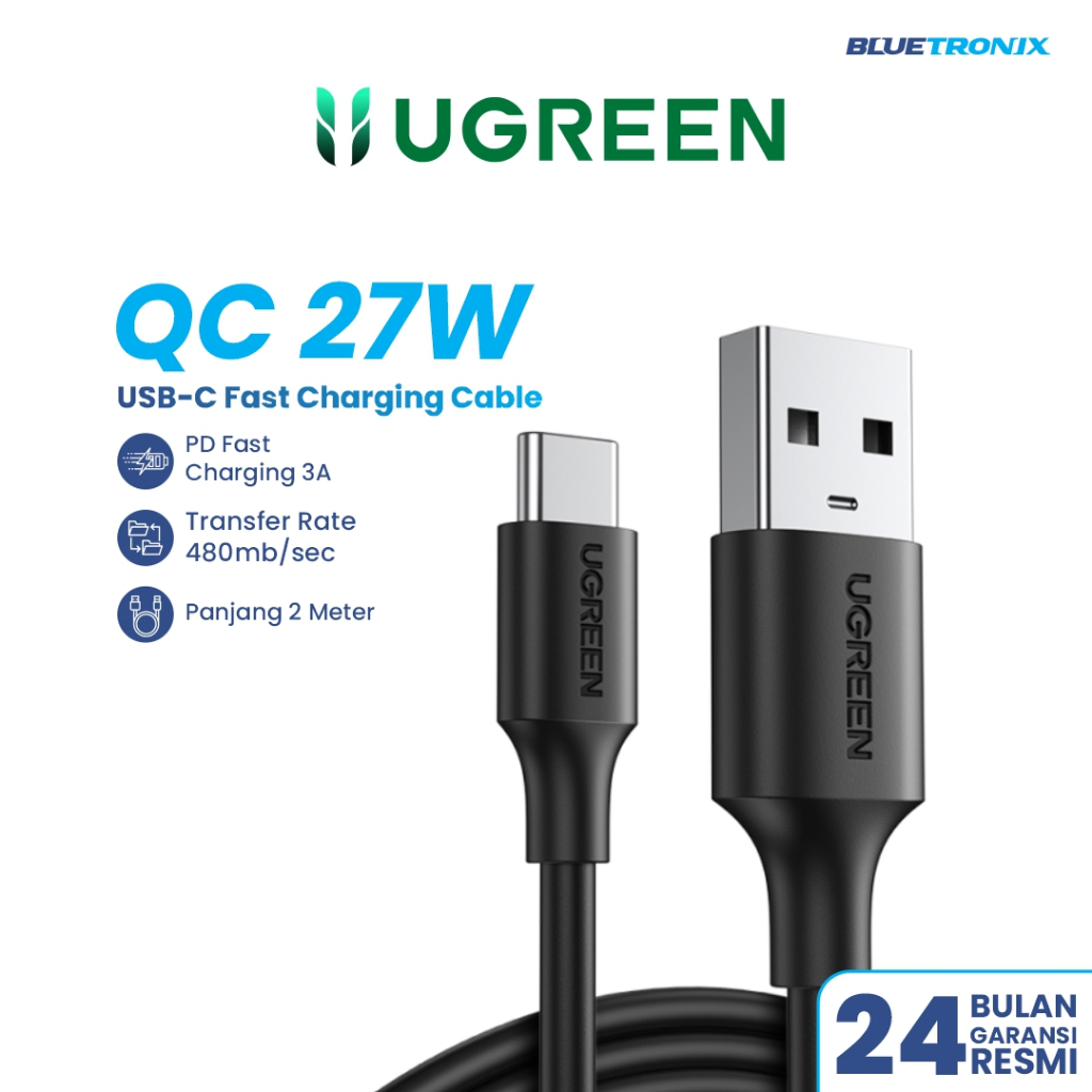 Jual UGREEN Kabel Data USB Type C PD Fast Charging QC 27W 2 Meter | Shopee Indonesia