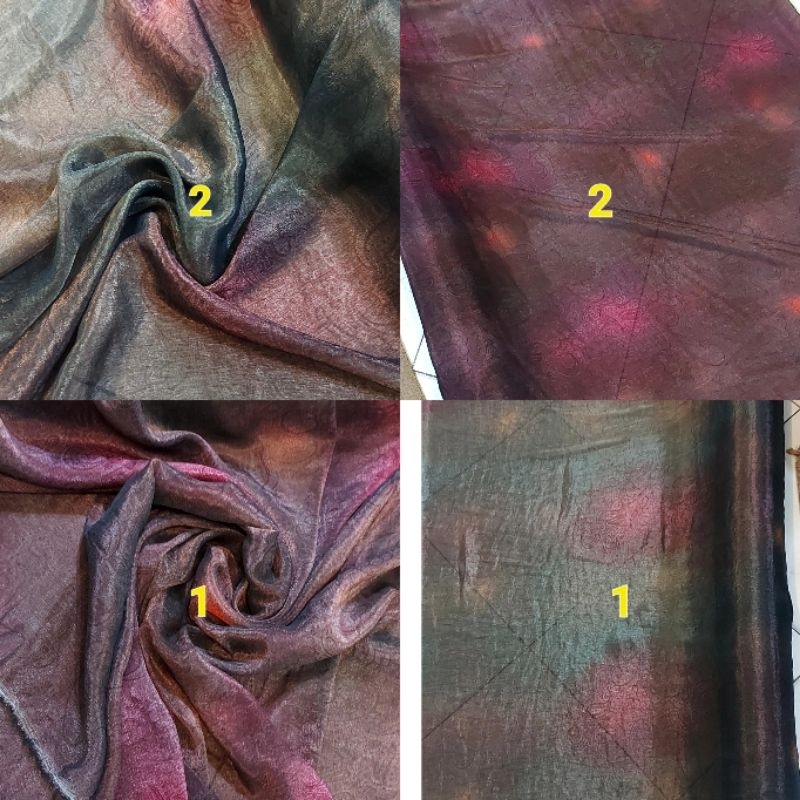 Jual Kain Bahan Chiffon gradasi/sifon pelangi harga per 50cm | Shopee ...