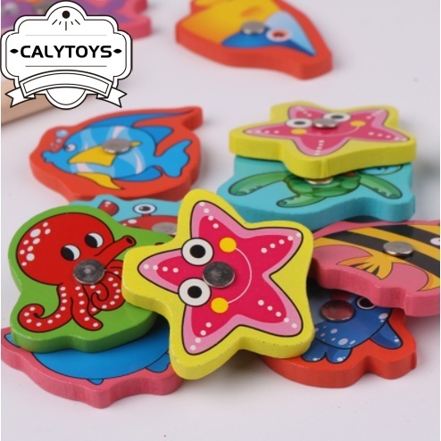 Jual Mainan Anak Pancing Ikan Magnet Kayu Edukasi Fishing Game ...