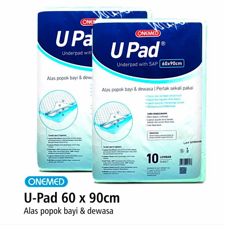 Jual Upad Onemed Underpad 60x90 alas pipis alas kasur alas kandang ...