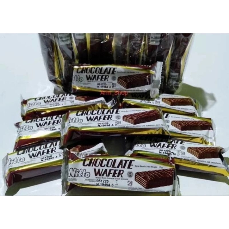 Jual Nitto Chocolate Wafer Paket isi 10 @17 gram | Shopee Indonesia