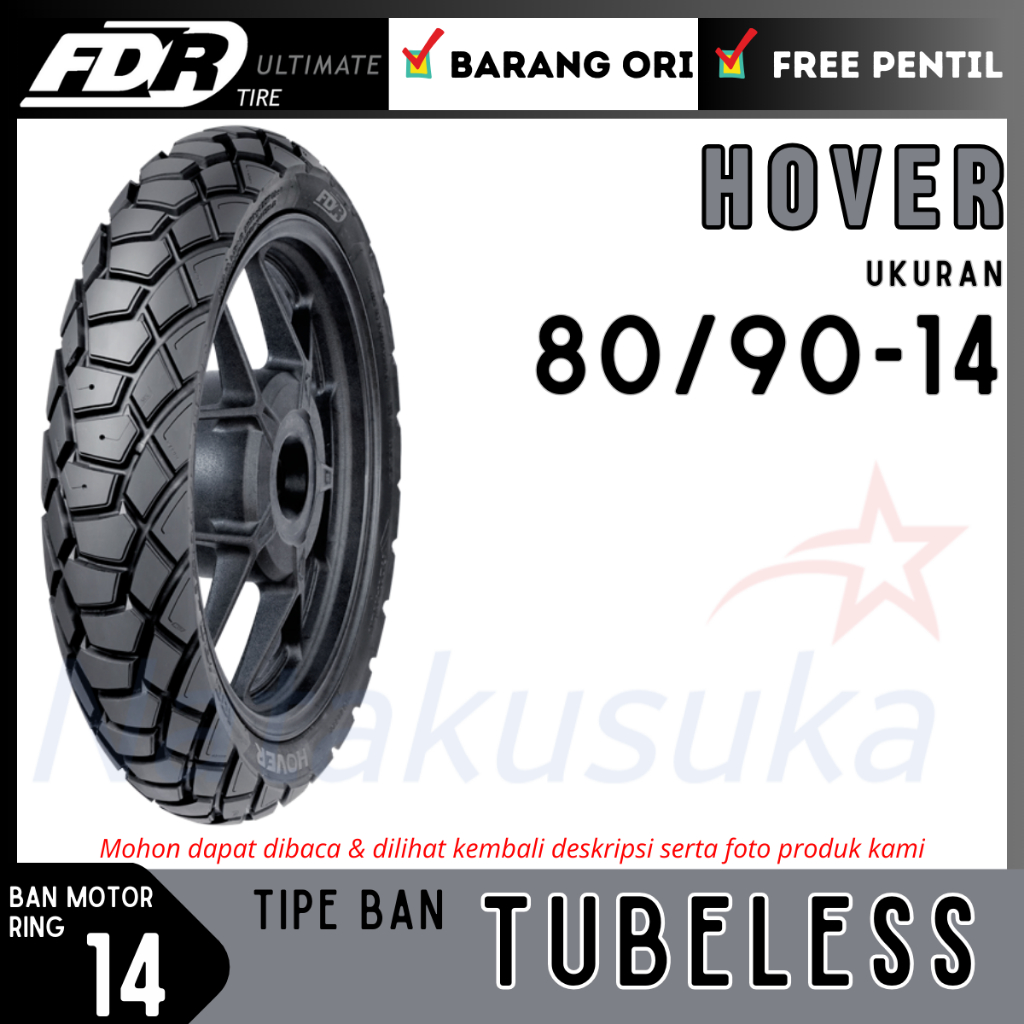 Jual Ban Motor FDR Hover 80/90-14 Tubeless (TL) Motor Metic | Shopee ...