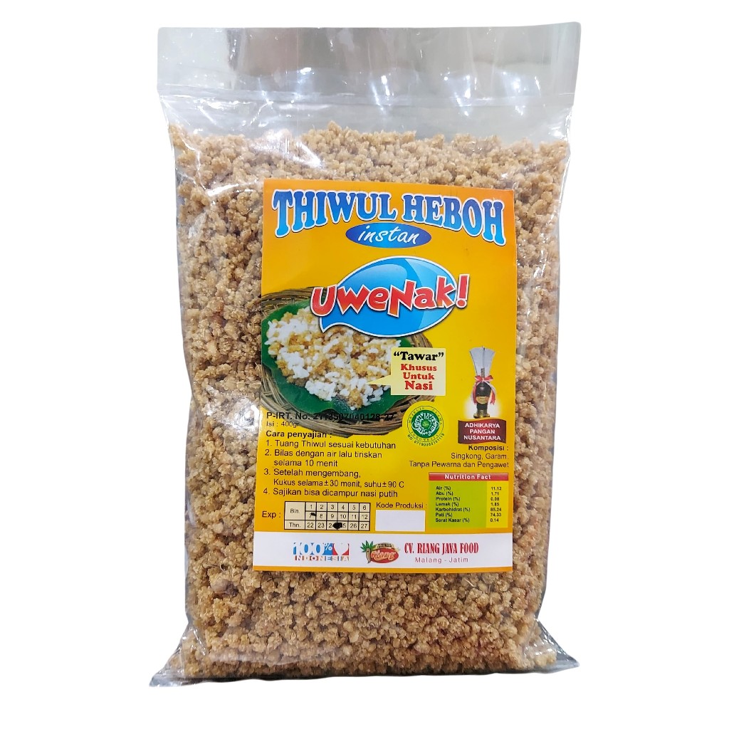 Jual Thiwul Heboh Tawar untuk Nasi 400gr - Tiwul Instan Makanan Jadul ...