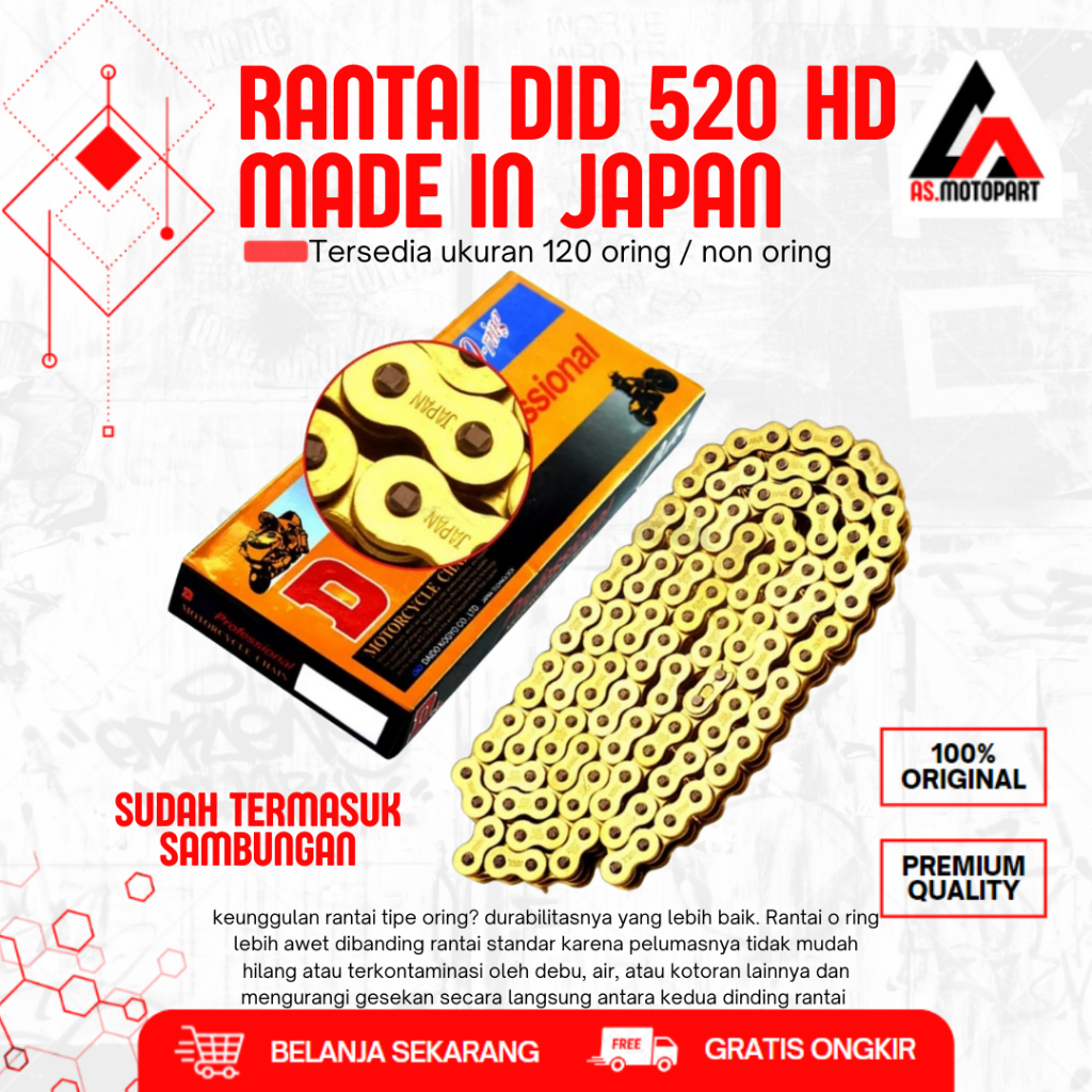 Jual RANTE GOLD 520H HSBT RANTAI MOTOR GOLD 520 HD RANTAI MOTOR ...