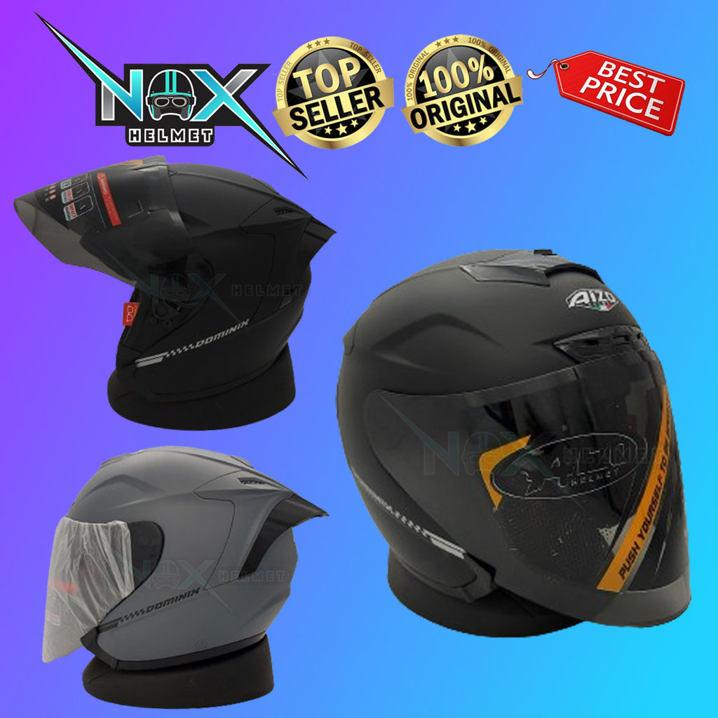 Jual Helm Spoiler AIZO DOMINIX Solid Polos Halfface Original | Shopee ...