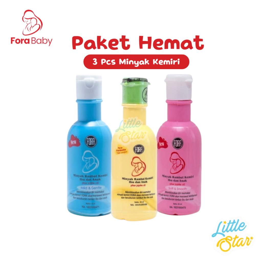 Jual 3 Pcs Paket Fora Natures Minyak Kemiri 65Ml Penumbuh Rambut Bayi ...