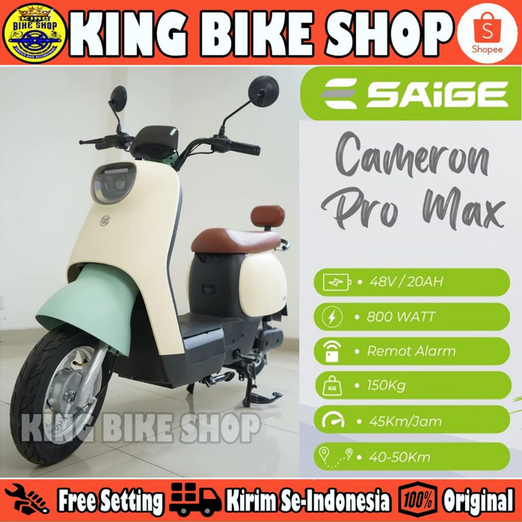 Jual Sepeda Listrik SAIGE CAMERON PRO MAX Electric E Bike 800 Watt | Shopee Indonesia