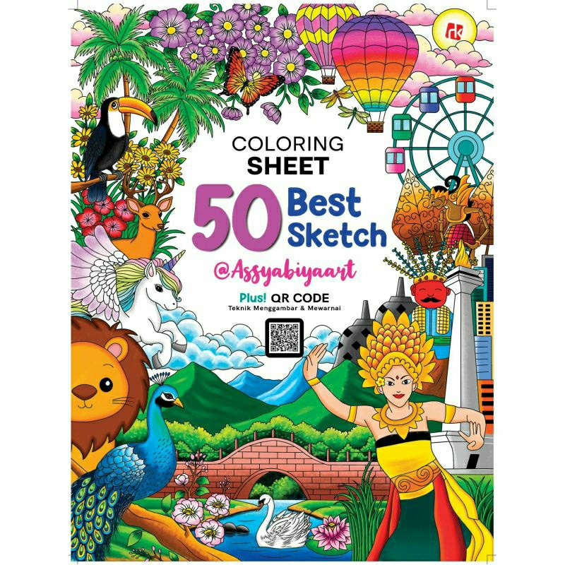 Jual Buku Coloring Sheet 50 Best Skecth - Assyabiyaart // 100% Original ...