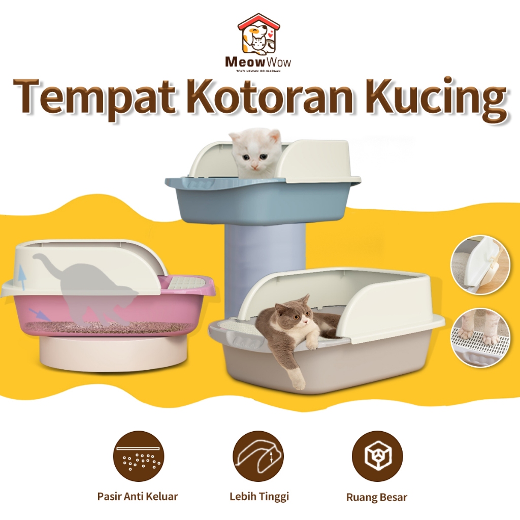 Jual MEOWWOW M06 Baskom Bak Pasir Kucing Kotak / Tempat Bak Pasir ...