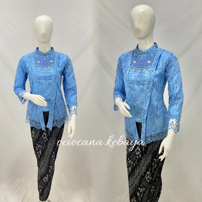 Jual kebaya kutu baru pendek sanghai tille/ kebaya lamaran / kebaya wisuda | Shopee Indonesia