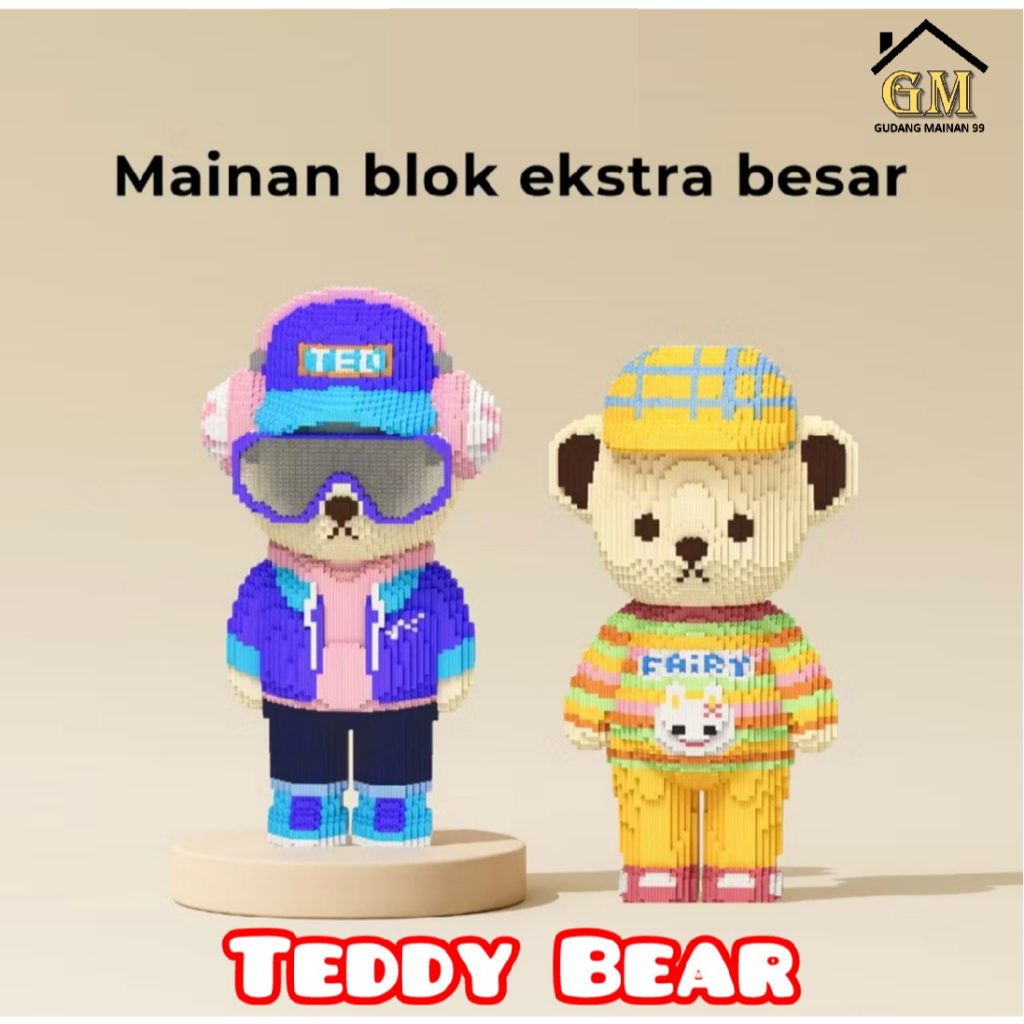 Jual Nano Blocks BIG/JUMBO TEDDY BEAR Series 3D Model, Mainan Blok ...