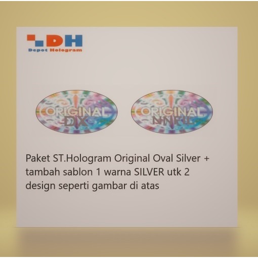 Jual Paket ST.Hologram Original Oval Silver + sablon 1 warna SILVER utk ...