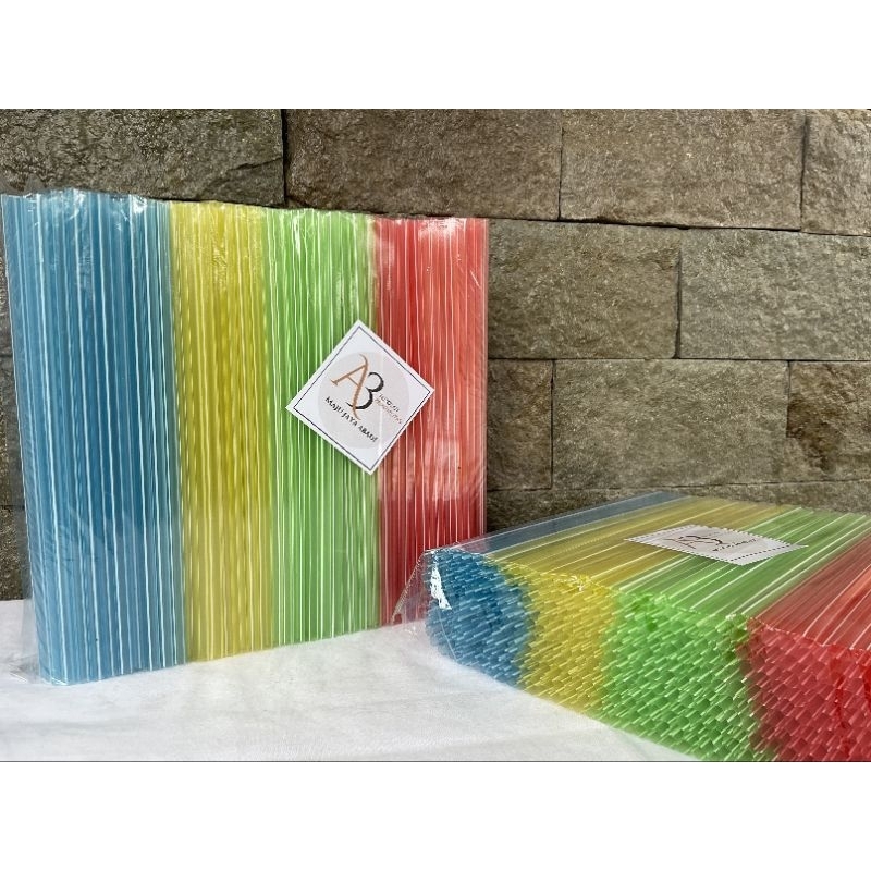 Jual sedotan plastik/sedotan lorek /sedotan es teh atau es jeruk bening warna campur grade 1 ...