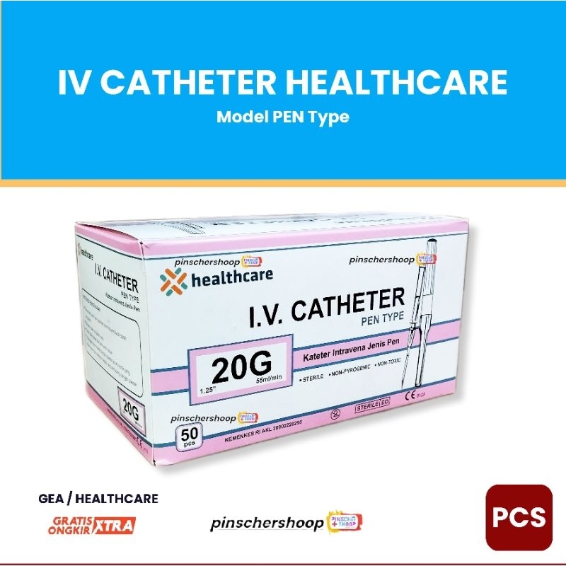 Jual Healthcare IV Catheter Pen 20 G Abocath Jarum Infus / Satuan P5 ...