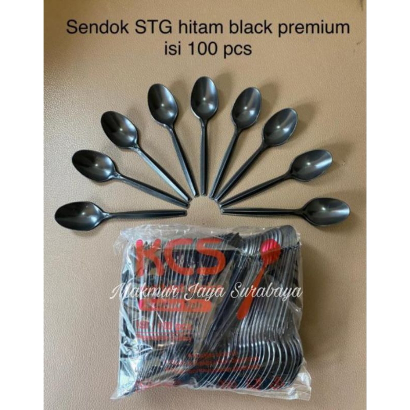 Jual (100 pcs) Sendok Teh Kcs Hitam/Sendok stg hitam/Sendok hitam kecil ...