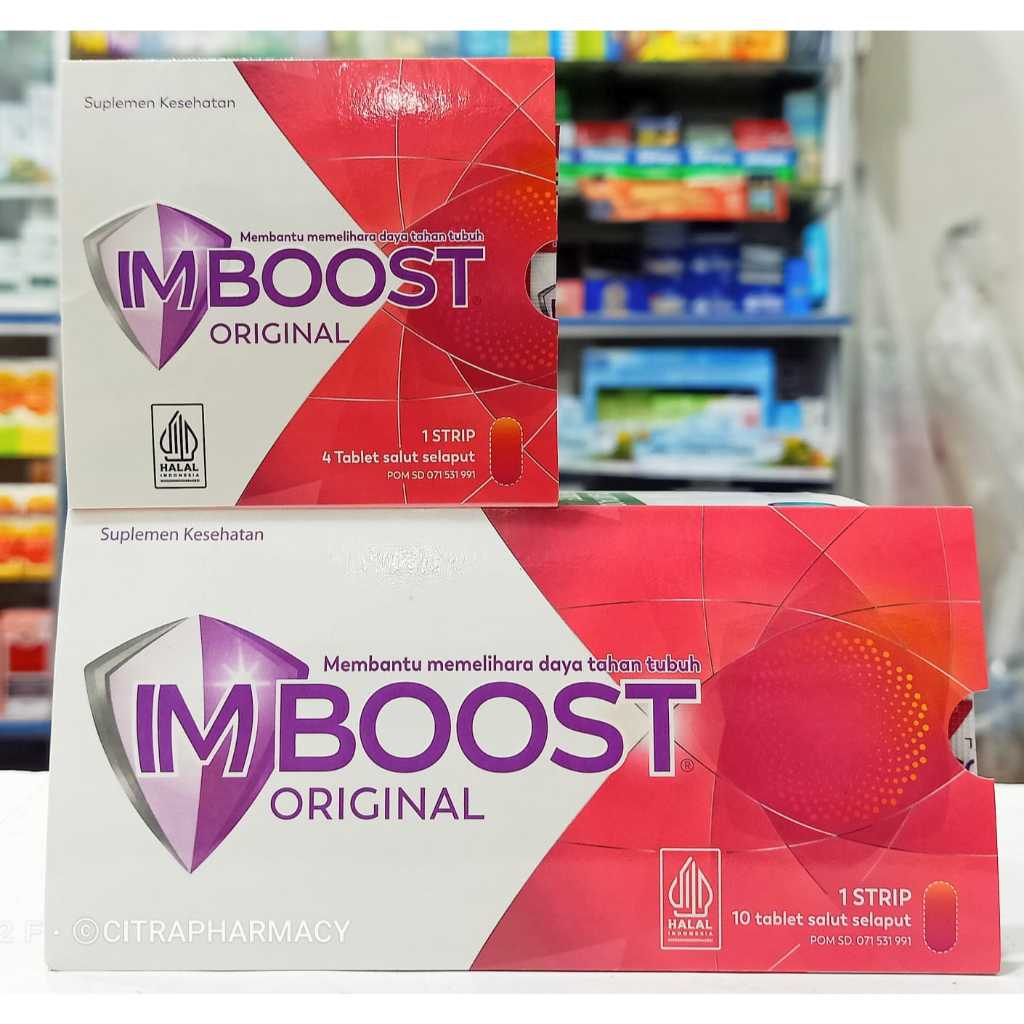 Jual IMBOOST ORIGINAL TABLET (1 STRIP ISI 4 DAN 10 TABLET) - MEMELIHARA DAYA TAHAN TUBUH ...