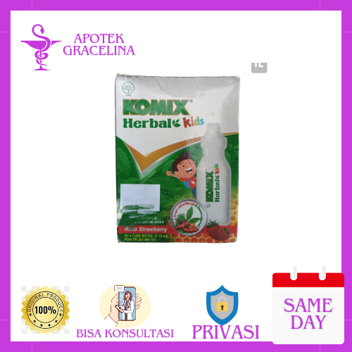 Jual KOMIX HERBAL KIDS RASA STRAWBERRY ISI 4 TUBE BOTOL @10 ML | Shopee ...