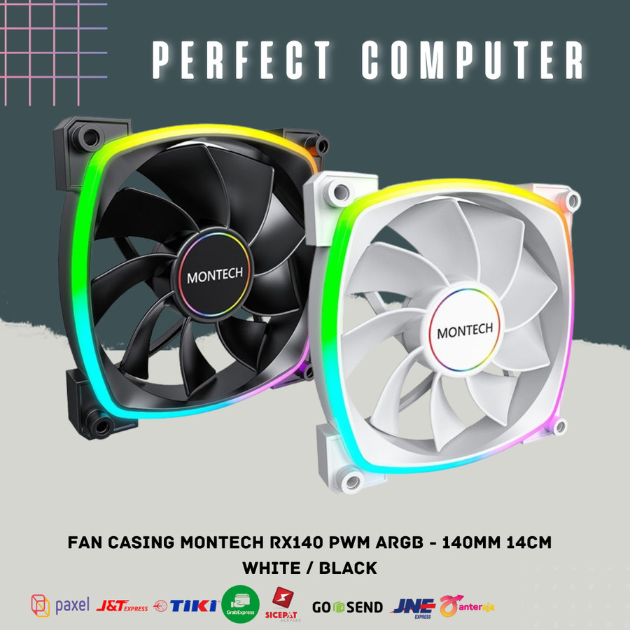 Jual FAN CASING MONTECH RX140 PWM ARGB - 140mm 14CM WHITE / BLACK | Shopee Indonesia