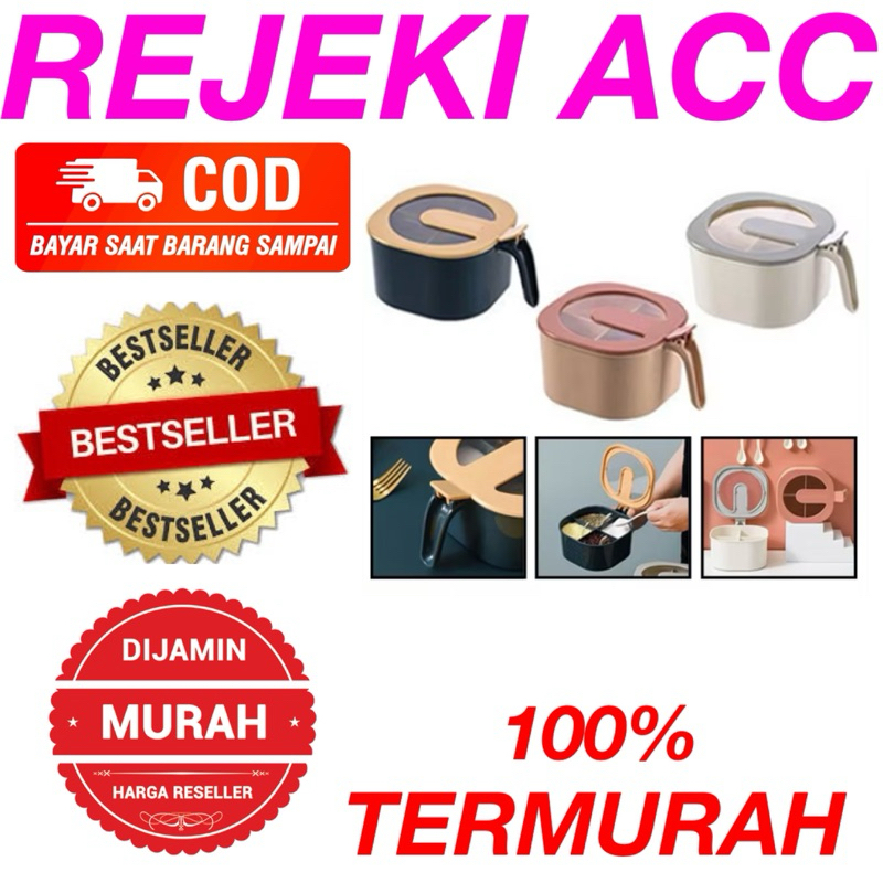 Jual Tempat Bumbu Dapur 4IN1 Free Sendok Rak Seasoning Box 4 Sekat ...