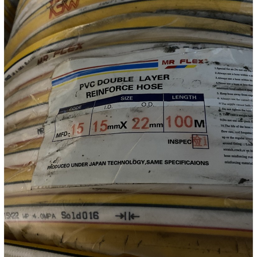 Jual Selang Angin Mr Flex 5/8" / Selang Kompresor / Angin PVC ROLL ...