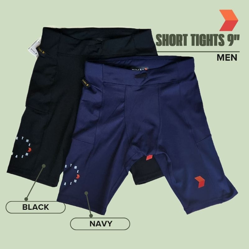 Jual RIVAL Men Running Short Tights Legging Lari Pria 9 inch | Shopee ...