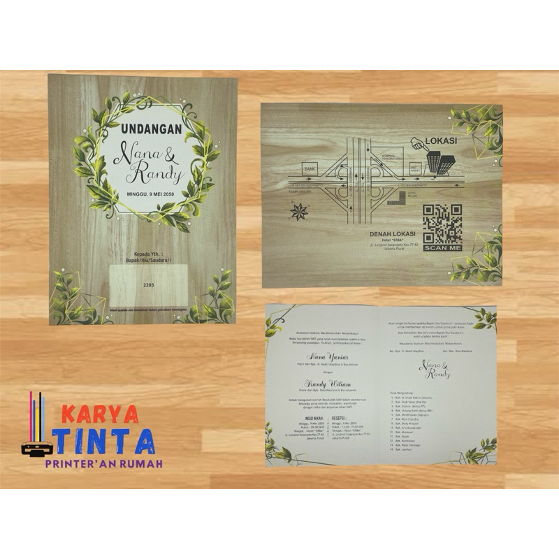 Jual Cetak Undangan Pernikahan Erba UNDANGAN MURAH Simple 2203 | Shopee ...