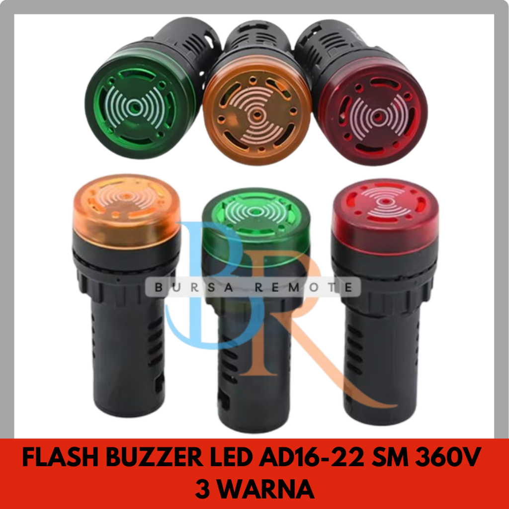 Jual Flash Buzzer Light Pilot Lamp LED Alarm Signal AD 16-22SM 360V | Shopee Indonesia